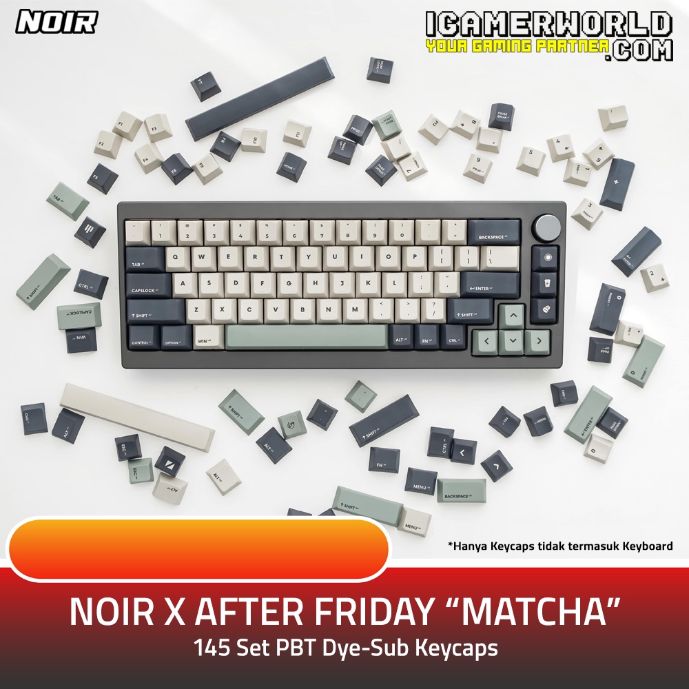 Noir X After Friday "Matcha" Cherry Profile PBT Dye-Sub Keycaps ...