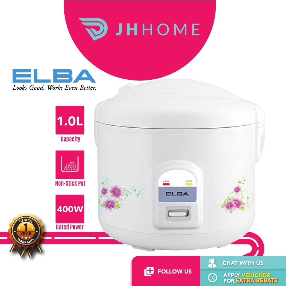 Elba Jar Rice Cooker (1.0L) ERC-E1031(WH) | Shopee Malaysia