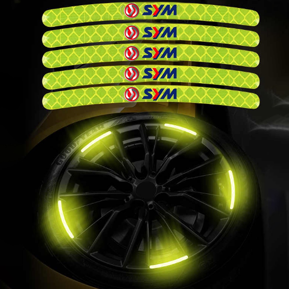 Wheel Rim Stylish Reflective Sticker Neon Strips Logo Honey Comb Tire ...