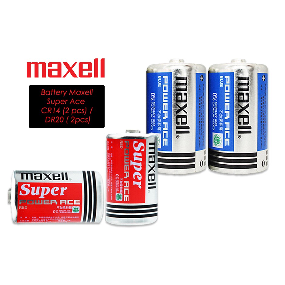 [2Pcs] Original Maxell Super Power Ace Size C & D Battery/Bateri Maxell Saiz C & D [2Biji] - 100 ...