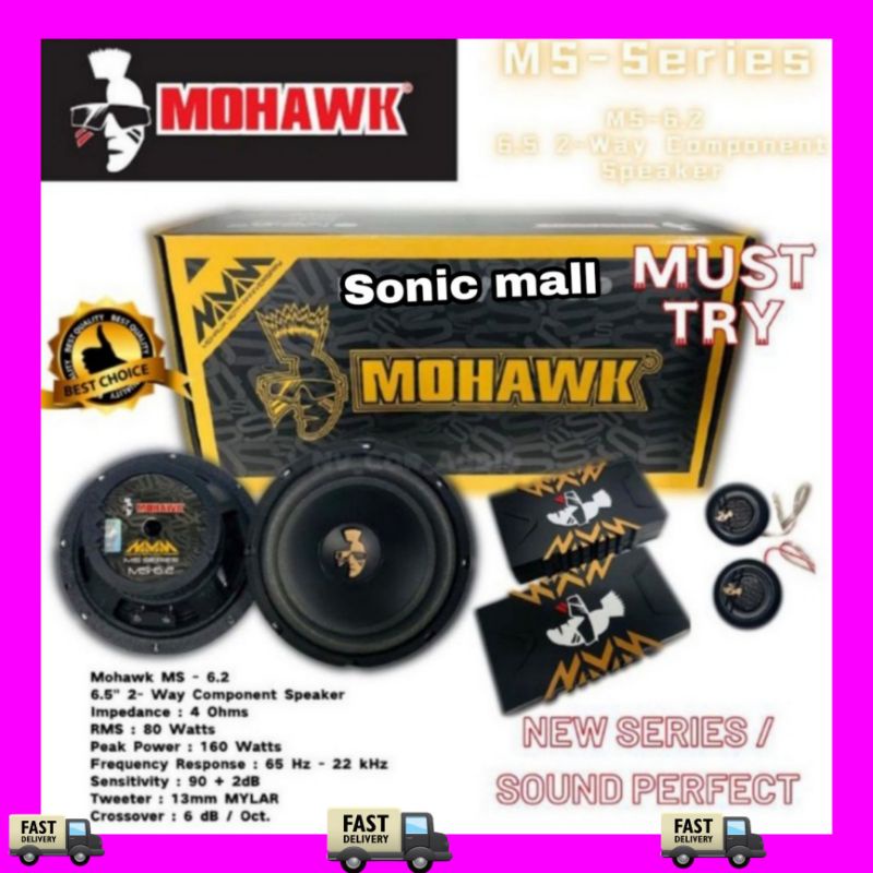 💥Mohawk Ms Series Ms-6.2 6.5" 2-Way Component Speaker #New Series #Gold ...