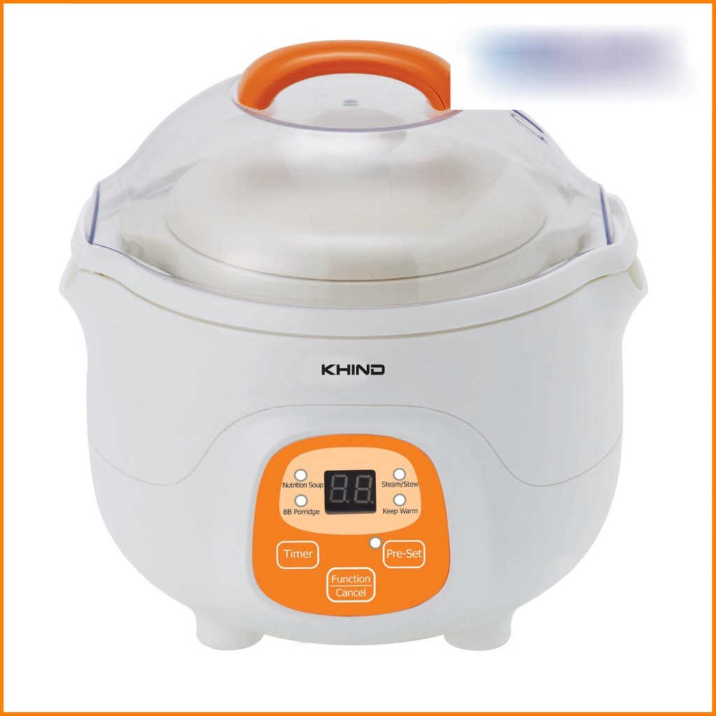 KHIND 0.7 Litre Baby Porridge + Soup + Chawanmushi Cooker Ceramic Pot ...