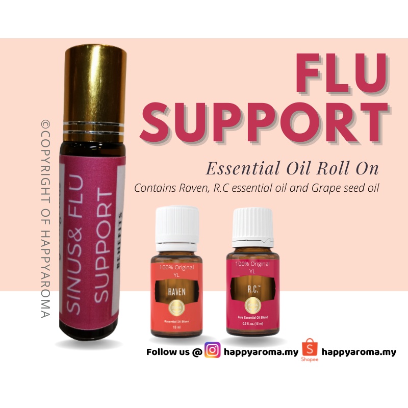 Sinus & Flu relief/ Asthma Pre-diluted YL Essential Roll 10ML | Shopee ...