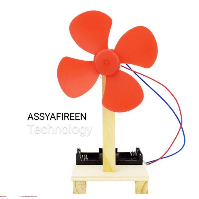 PROJEK RBT STEM DIY Homemade Mini Elektric Fan 2 pcs Battery | Shopee ...
