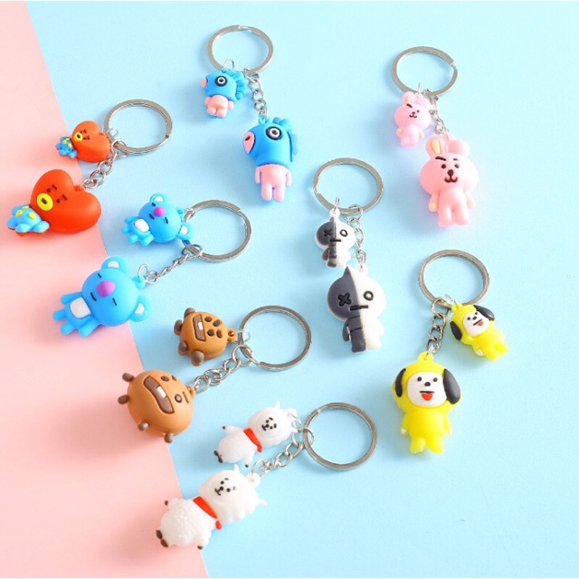 GANTUNGAN Bt21 Keychain 2 in 1 Keychain kpop bt21 RJ Koya Mang Shooky Chimmy Tata Cooky Van ...