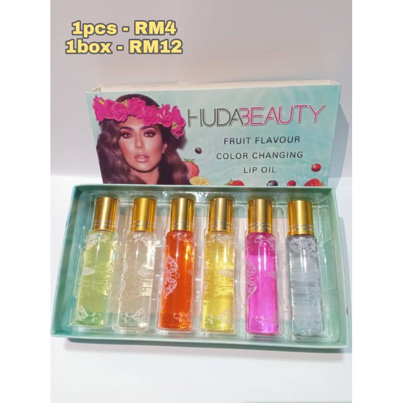 HUDA BEAUTY COLOUR CHANGING FRUIT FLAVOUR LIP OIL | Shopee Malaysia