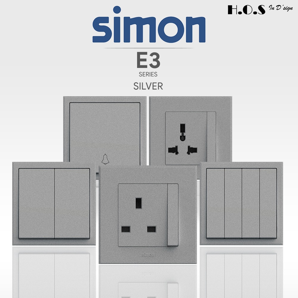 SIMON E3 series Switches & Socket Outlet (Silver Color) | Shopee Malaysia