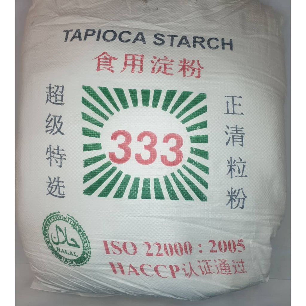 Tepung Ubi Kayu Kasar Cap 333 20kg/333 Brand Tapioca Starch Coarse 20kg ...