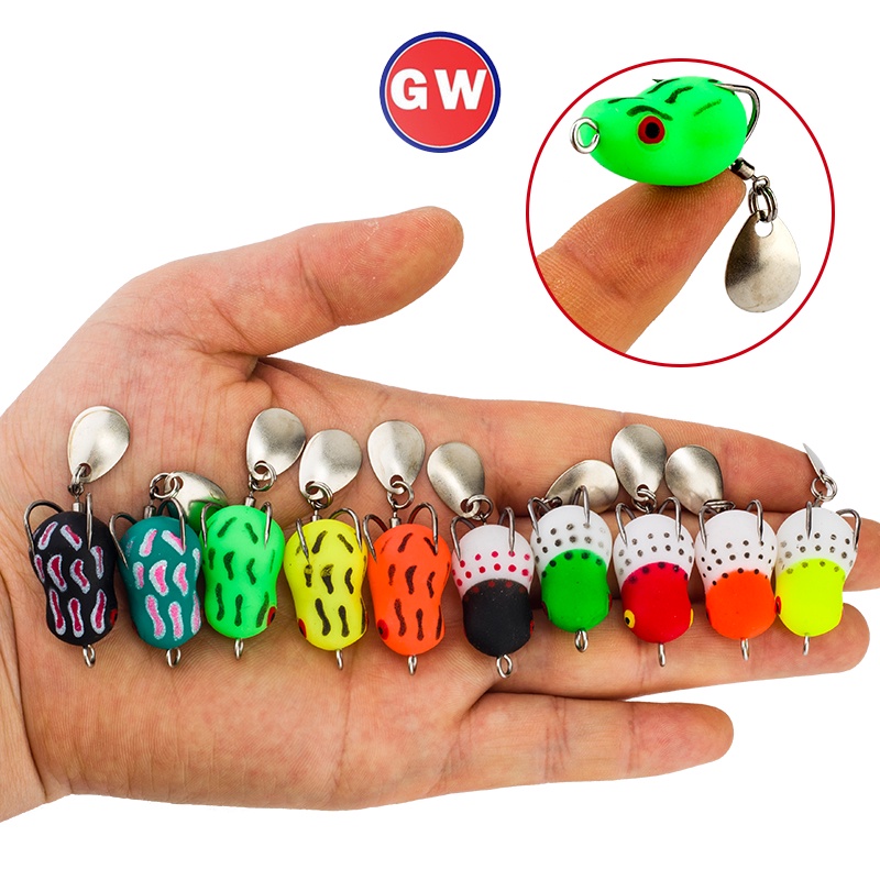 Mini Soft Frog Fishing Lure 1PCS 11Colors 2.5cm/3.2g Double Hooks Top ...