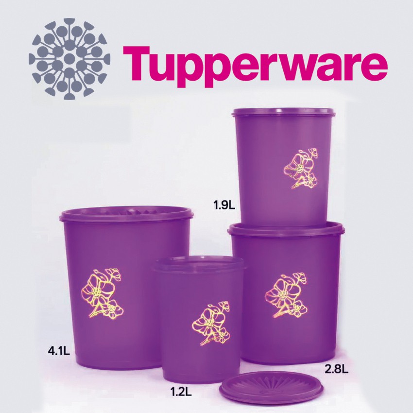 Tupperware Golden Deco Canister set w Gift Box in 4 diff sizes | Shopee ...