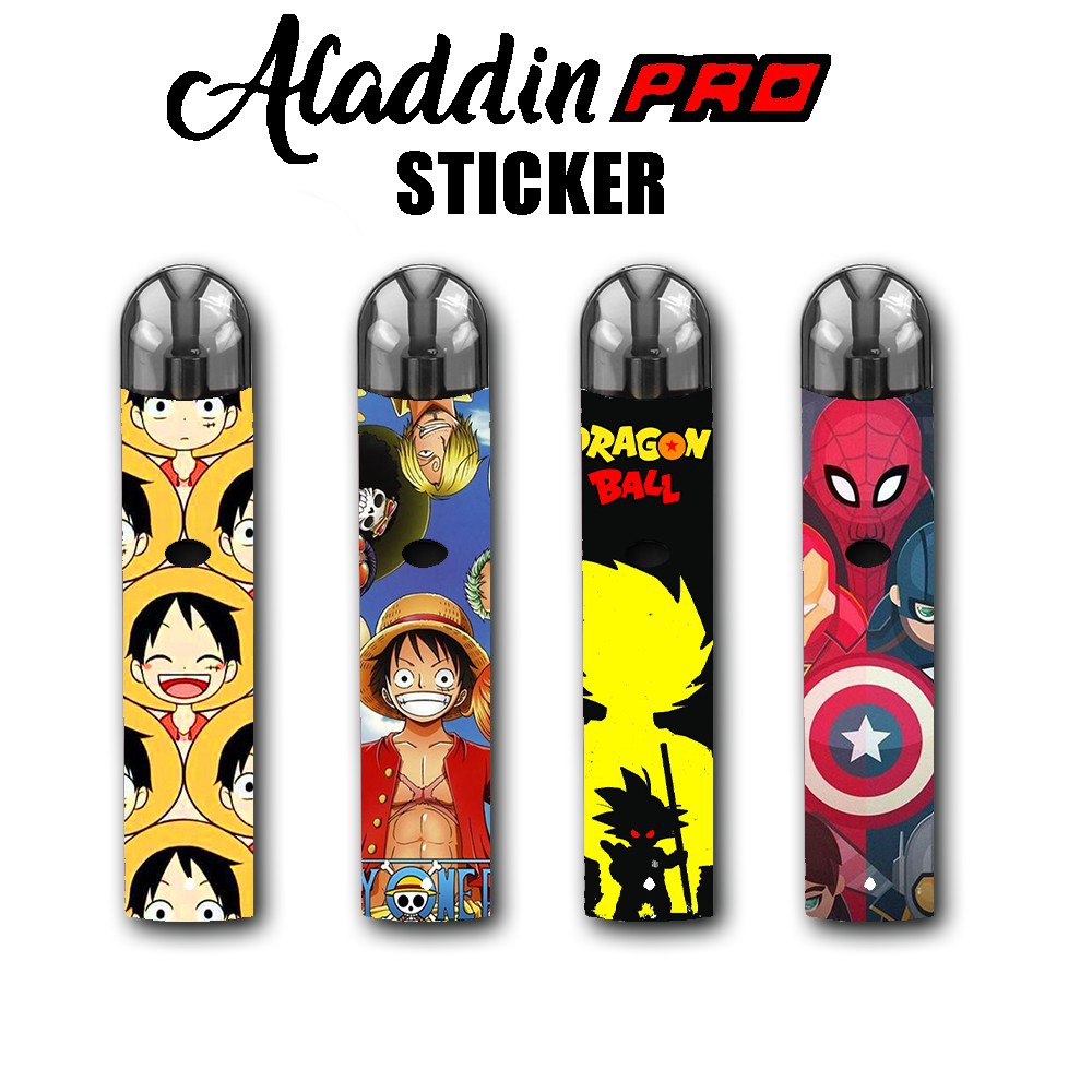 ONE PIECE - AVENGERS - DRAGONBALL - ALADDIN PRO VAPE STICKER COVER ...