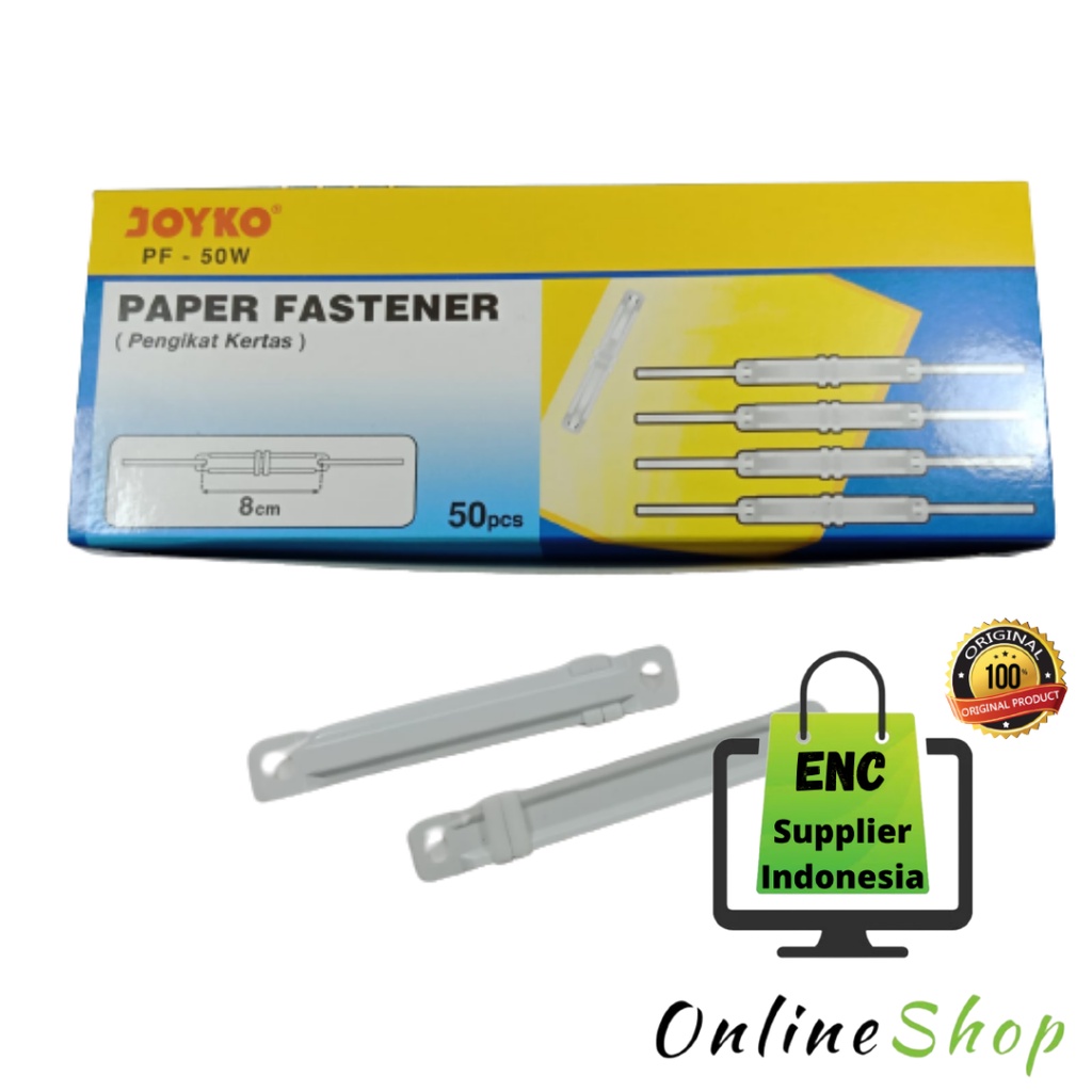 50 pieces of acco paper fastener joyko pf-50w 8cm joyko paper fasteners ...