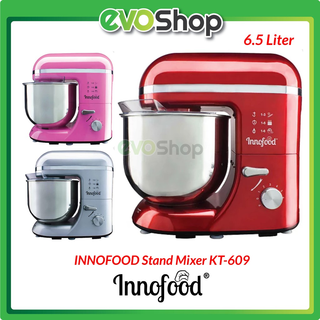 (READY STOCK) INNOFOOD Stand Mixer 6.5 Liter 1300W KT-609 RED / PINK ...