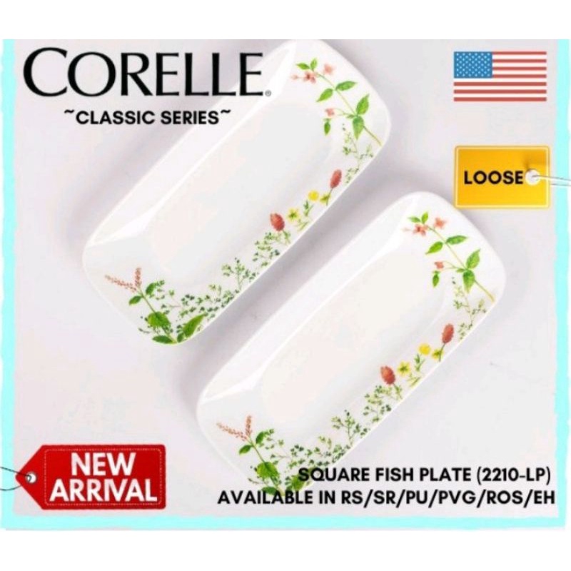 CORELLE SQUARE ROUND FISH PLATE 26.5cm | Shopee Malaysia