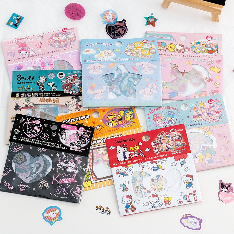 Sanrio Label Stickers Scrapbook Sticky Stickers Stationery PVC ...