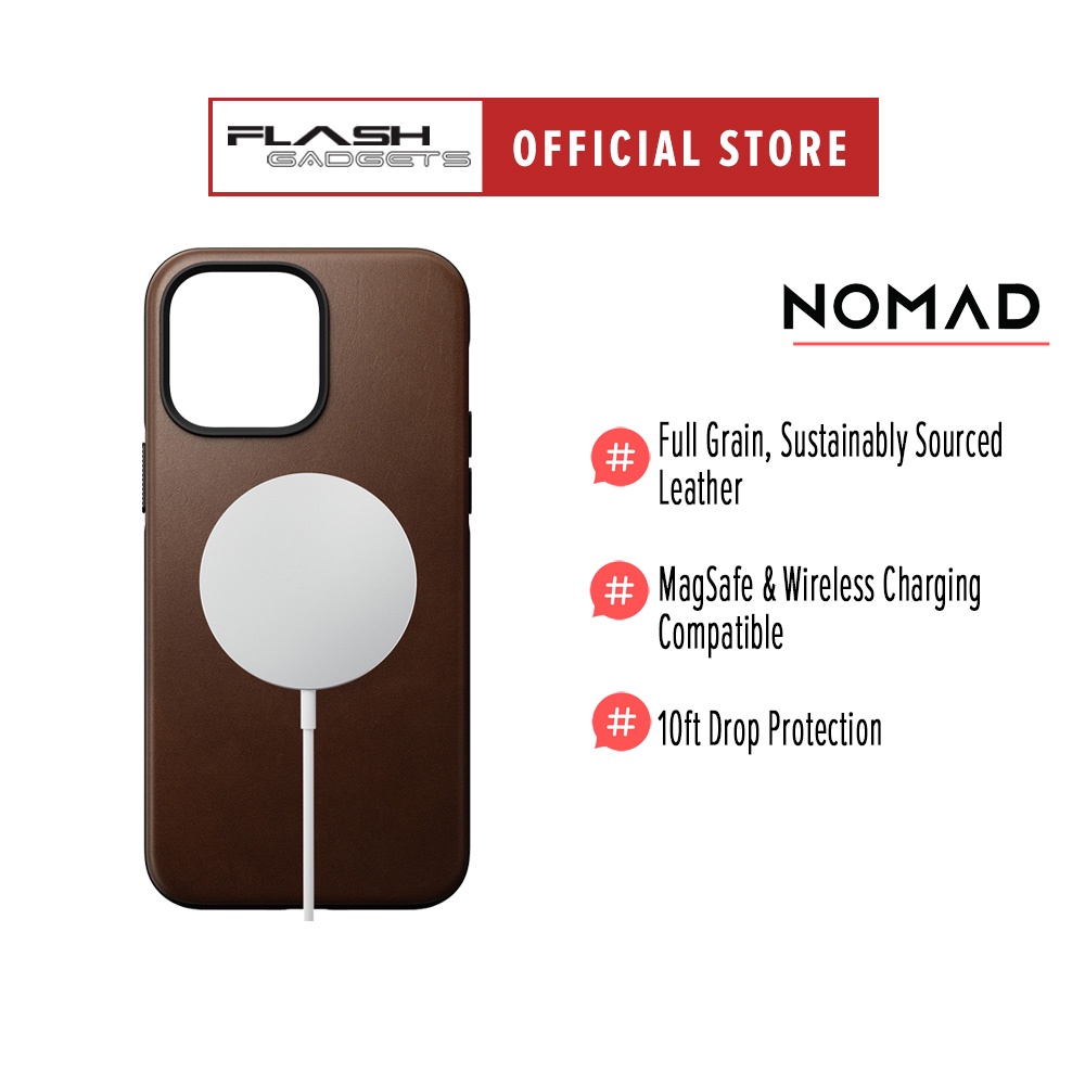 Nomad Modern Leather Case I Iphone 14 Series I Magsafe Compatible