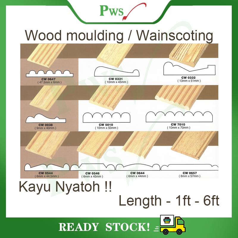 Wainscoting Frame / Wood Moulding / Wainscoting Decoration Bingkai Wood ...