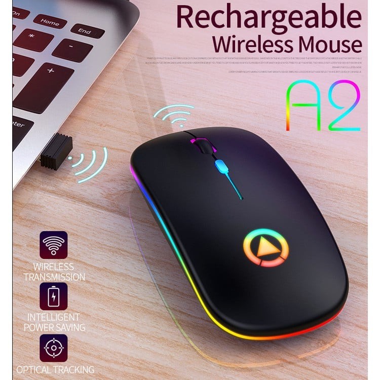 Rechargeable Wireless Mouse Silent USB Optical 2.4ghz Bluetooth LED ...
