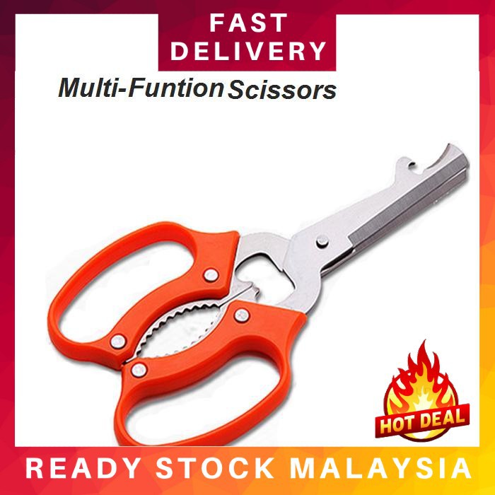 Multi Function Kitchen Scissors | Gunting Dapur | Shopee Malaysia