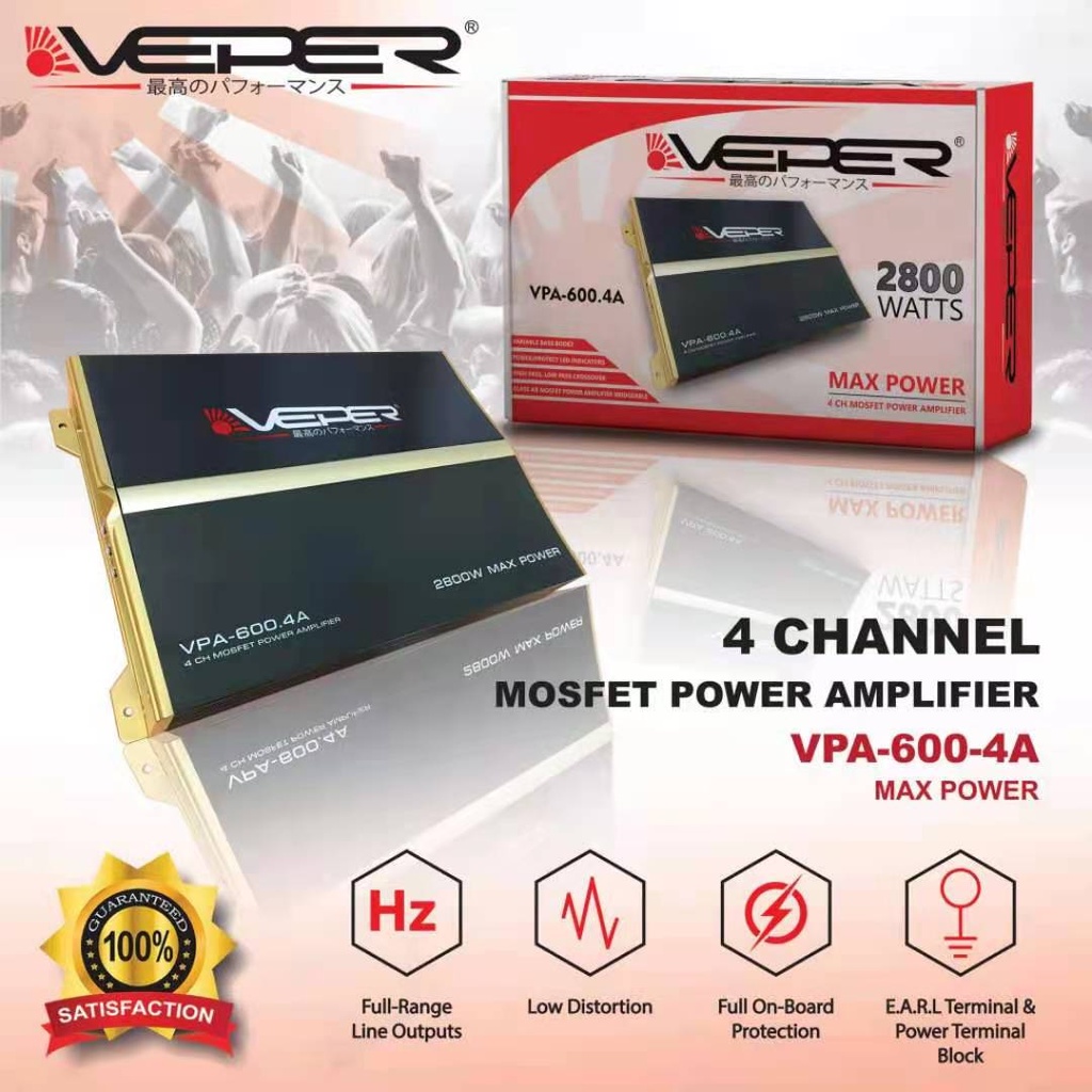 VEPER Car Amplifier 2800W 4 Channel Mosfet Car Max Power | Shopee Malaysia