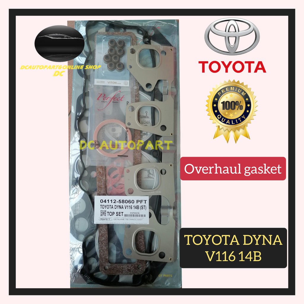 TOYOTA DYNA V116 14B 15B ENGINE TOP OR FULL OVERHAUL GASKET SET ...