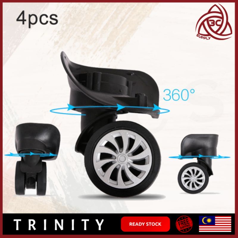 [ 4pcs / set ] Dual Roller Durable Replacement Luggage Suitcase Wheel ...