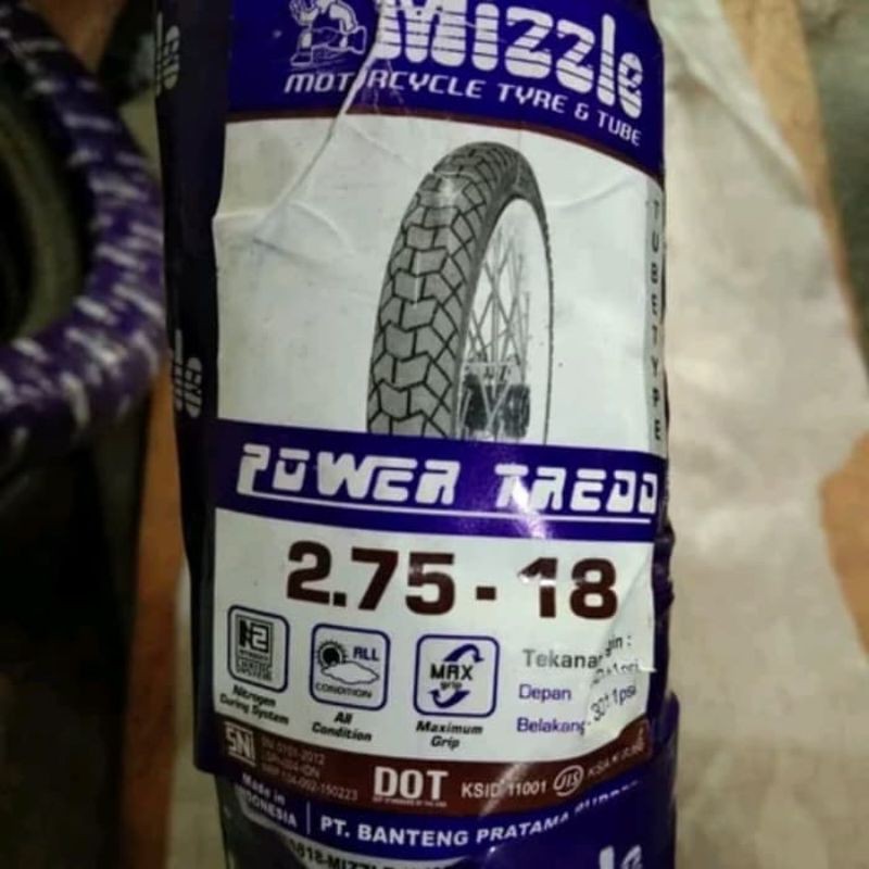 Mizzle POWER TREED OUTER TIRE 2.75 18 TEYP TUBE | Shopee Malaysia