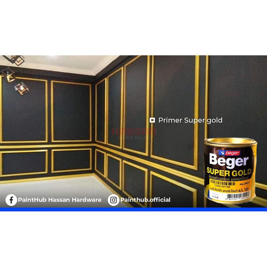 CAT KHUSUS UNTUK SENI LUKIS // Beger Super Gold 0.3 liter || Cat berwarna Emas | Shopee Malaysia
