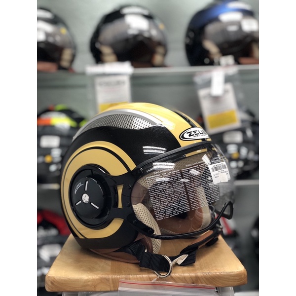 Zeus Helmet GJ-218 Metallic Black/SS14 Yellow Ochre [Gold]) | Shopee ...