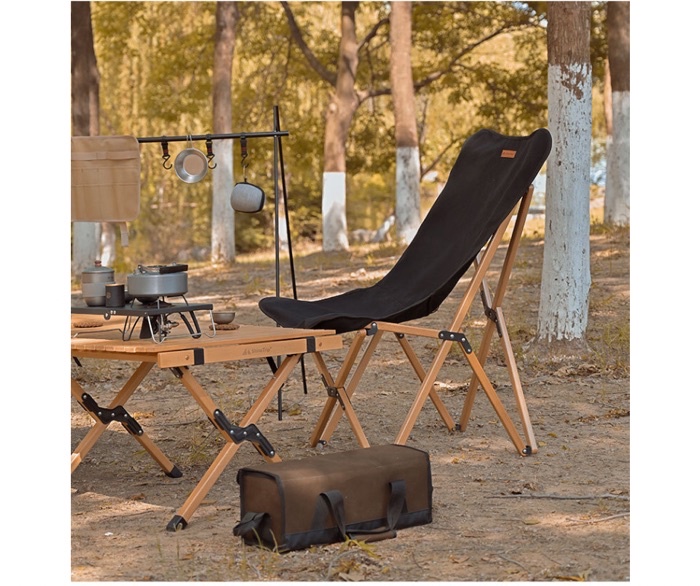 ShineTrip Outdoor Camping Glamping Solid Beech Wood Canvas Folding ...