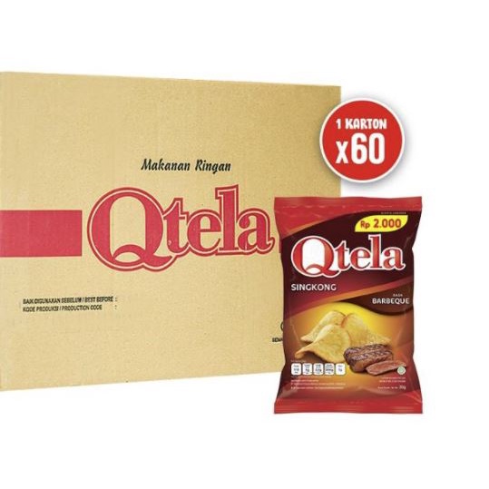 Qtela Cassava Barbeque Chips 30 gr 1 Box 60 pcs | Shopee Malaysia