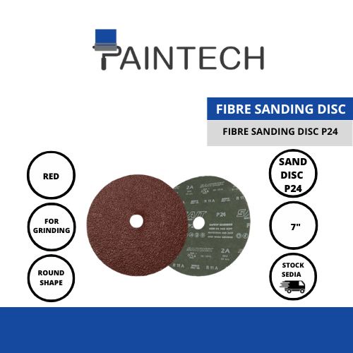 Fibre Sanding Disc P24 7" ( Gosok Kapal Besi, Kayu, Fiberglass ...