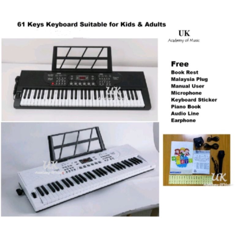 READY STOCK UK 61 Keys Digital Piano Electronic Keyboard Package 61 ...