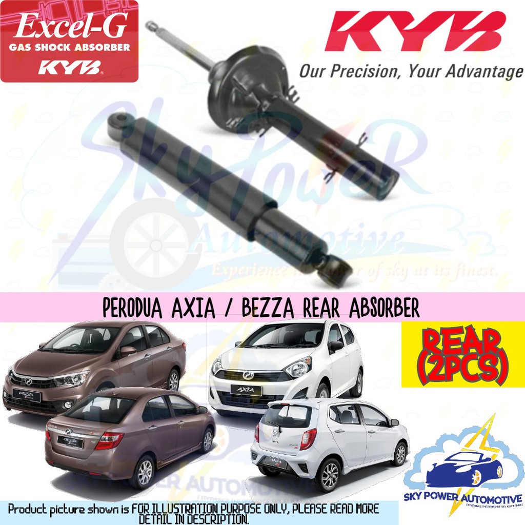 PERODUA AXIA / PERODUA BEZZA KAYABA (KYB) EXCEL-G GAS SHOCK ABSORBER (REAR 2PCS) | Shopee Malaysia