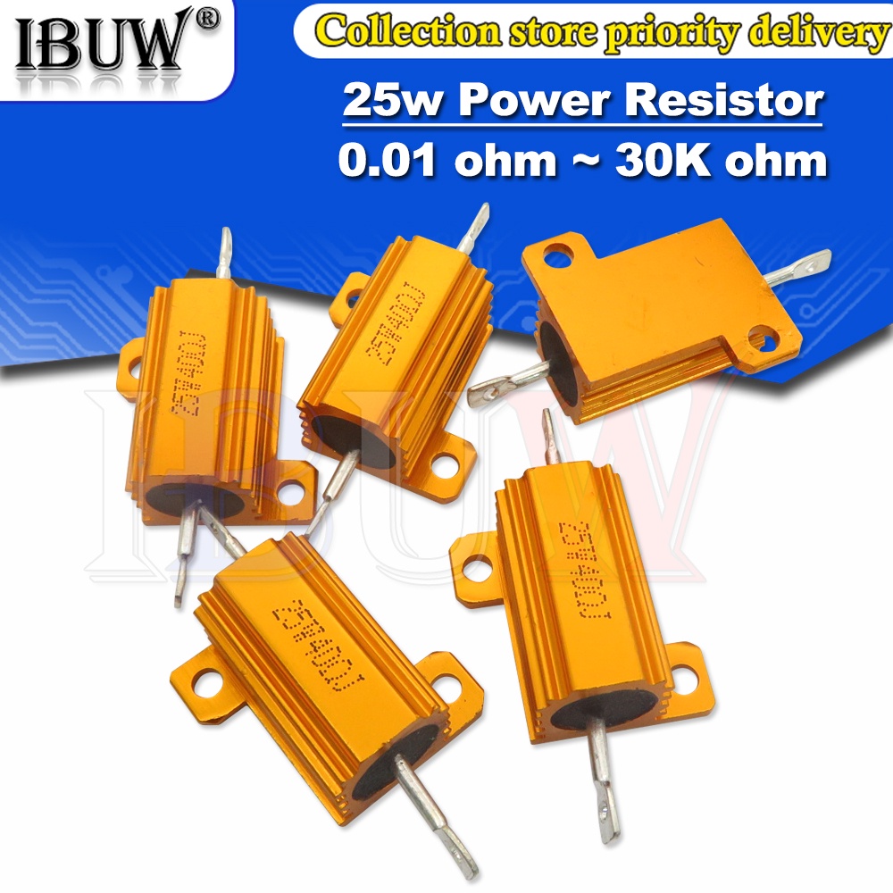 1PCS 25W Aluminum Power Metal Shell Case Wirewound Resistor 100R~ 30K ...