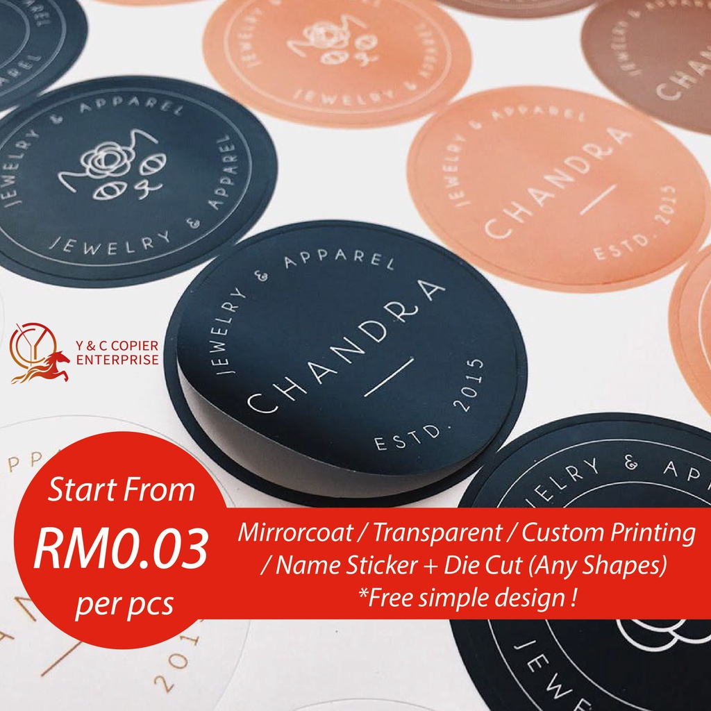 Cheapest !!! Mirrorcoat Sticker / Transparent Sticker / Custom Printing ...