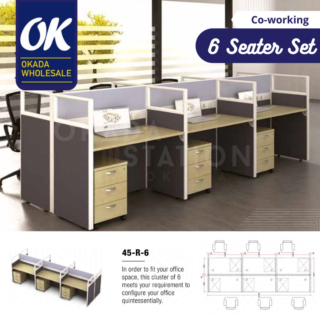 OKADA 45R6 Office Idea Design / Office Table with Drawer / Meja Pejabat ...
