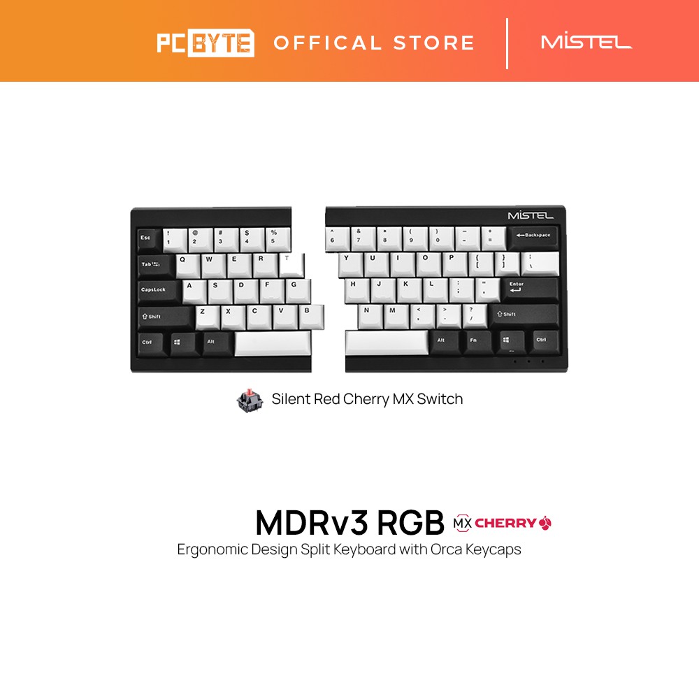 Mistel MD600 v3 RGB Orca Keycaps with Black Case (Brown Switch | Red ...