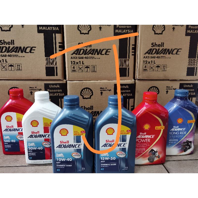 ORIGINAL SHELL ENGINE OIL 10W40/15W50/15W40/20W40/SAE40 AX3/AX5/AX7 ...