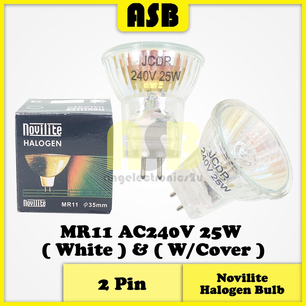 (1pc) Novilite Halogen Bulb 2 Pin ( AC 240V ) ( MR11 / MR16 / GU10 ...