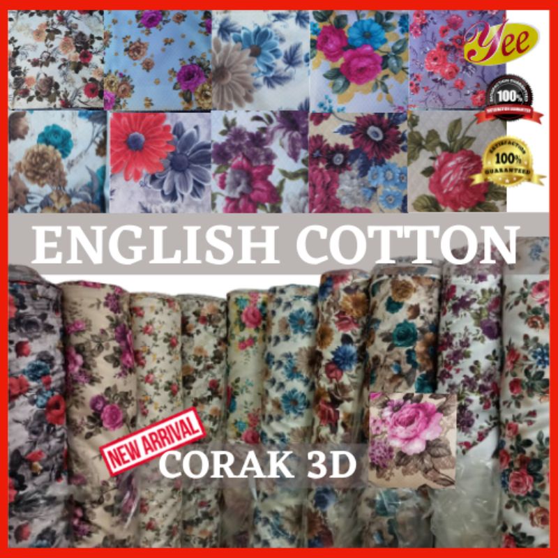 YEE CURTAIN Kain Langsir Heavy Cotton Vintage English Cotton Bidang ...