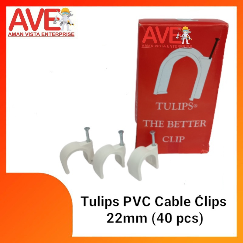 Tulips PVC Cable Clips 22mm (40pcs) | Shopee Malaysia