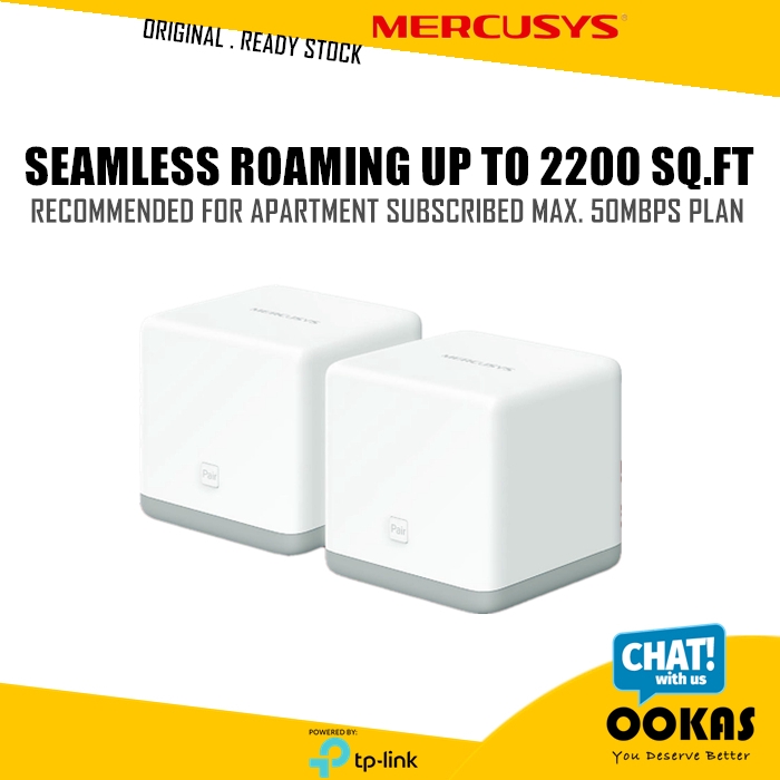 Mercusys Halo S3 Wireless N300 Mesh Wifi Router Home System Powered By ...