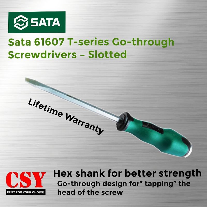 SATA 61607 (328.5 mm, 8 x 200 mm) T Series Go-through Screwdriver ...