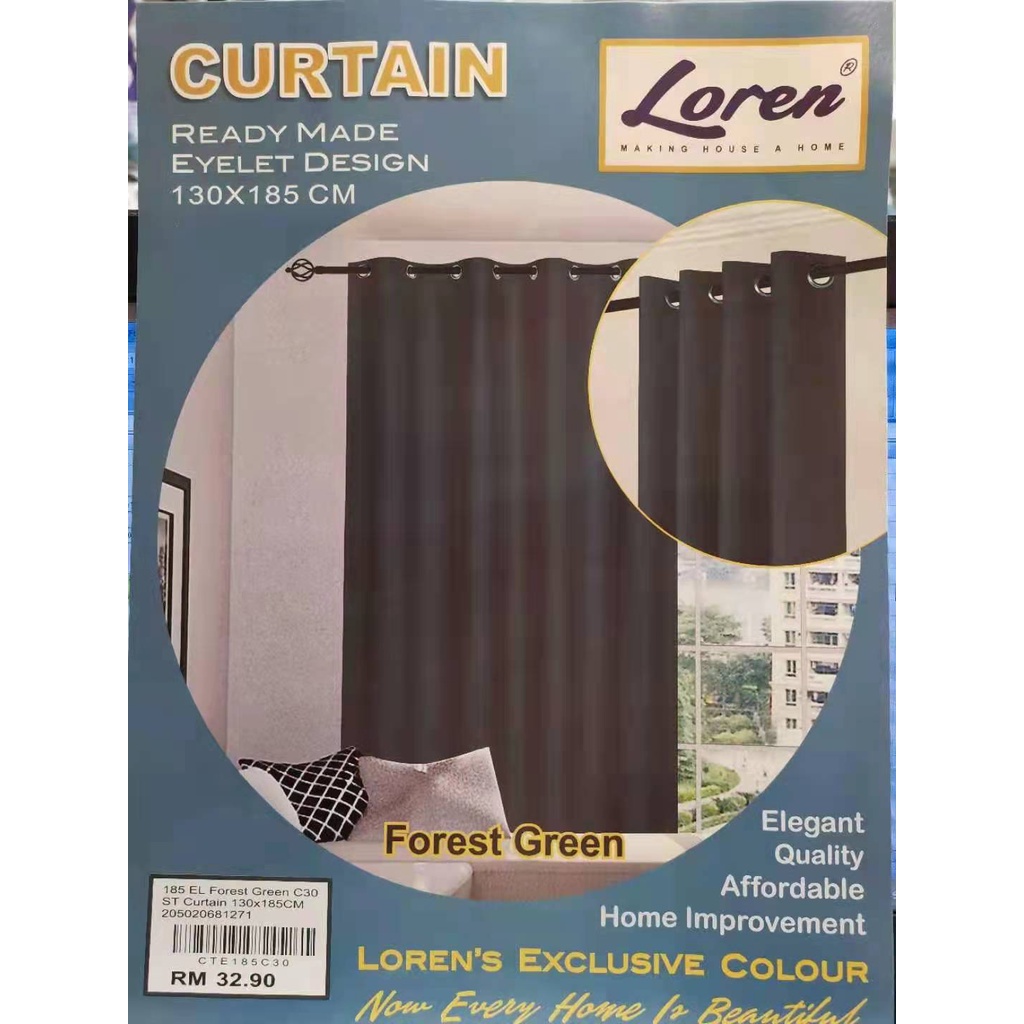 Romantika Loren READY STOCK Langsir Siap Sedia Polos Curtain Ready Made ...