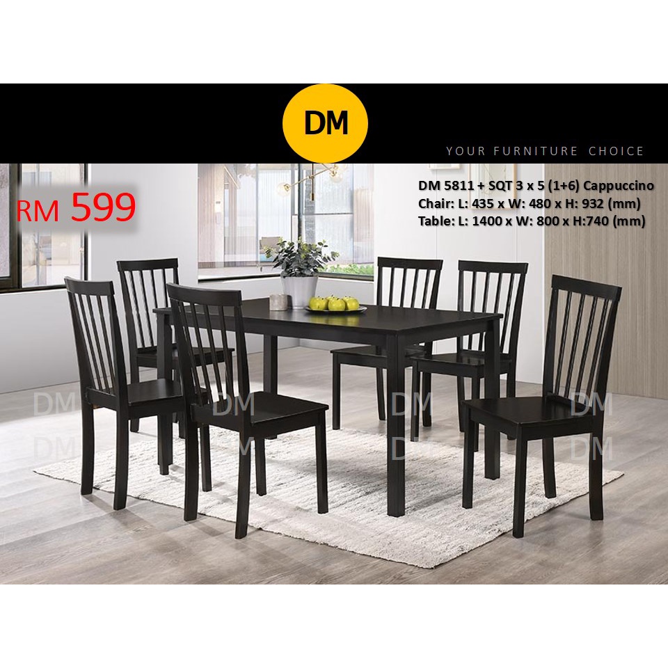 𝐑𝐄𝐀𝐃𝐘 𝐒𝐓𝐎𝐂𝐊 𝑯𝑨𝑹𝑮𝑨 𝑻𝑬𝑹𝑴𝑼𝑹𝑨𝑯 Simple Design Solid Rubberwood Dining Set 1 ...