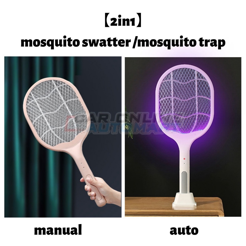 Mosquito Swatter Mosquito Racket USB [2 in 1] Rechargeable Dual Modes ...