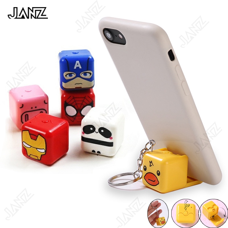 Creative Mobile Phone Holder Stand Keychain Portable Cute Cartoon Phone ...