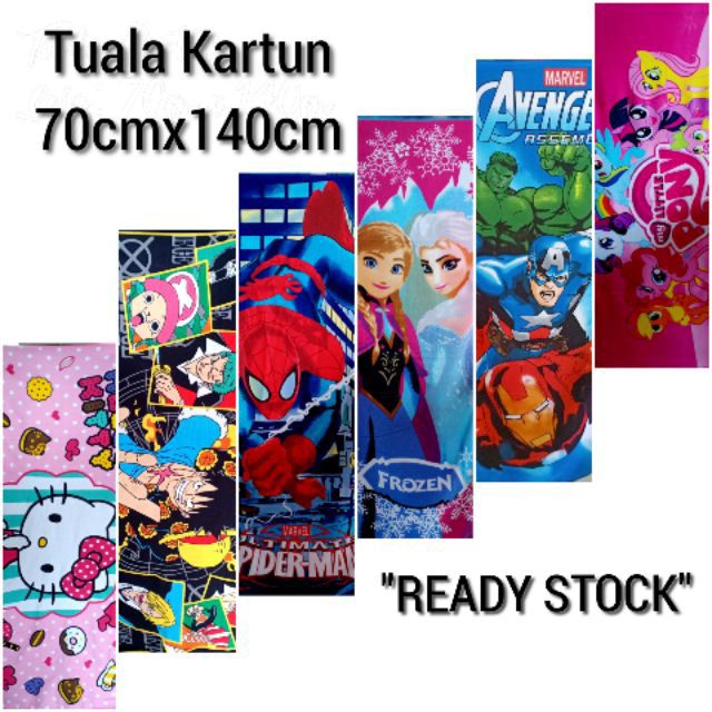 (Hot Sale) Tuala Kartun Budak/ Kids Cartoon Towel 140cmX70cm | Shopee ...