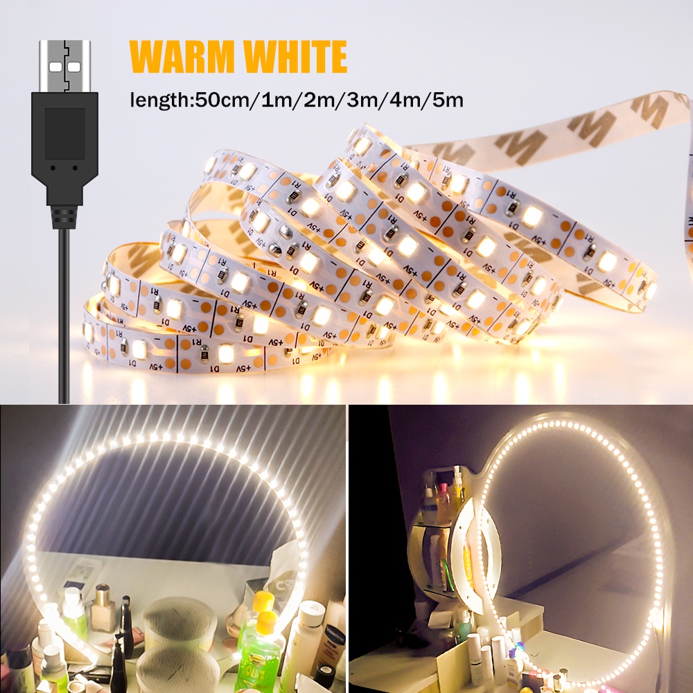 Waterproof Mirror Led strip Vanity lamp makeup table Mirror Light 0.5M ...